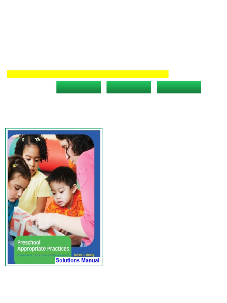 Preschool Appropriate Practices Environment Curriculum and Development ...