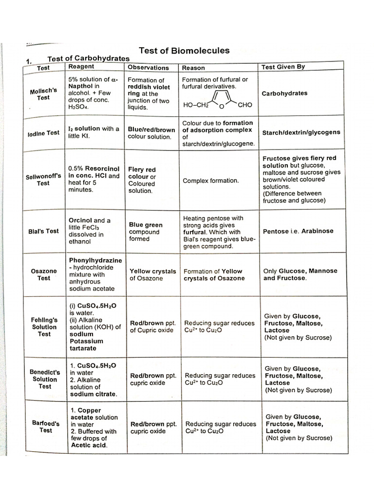 Test in Biomolecules Chapter | PDF