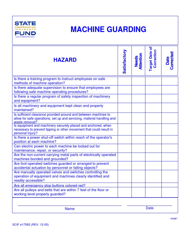 Check List - Machine Guarding | PDF | Machine (Mechanical) | Machines