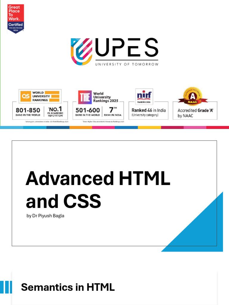 Unit 02 - Advanced HTML and CSS Development | PDF | Html | Search ...
