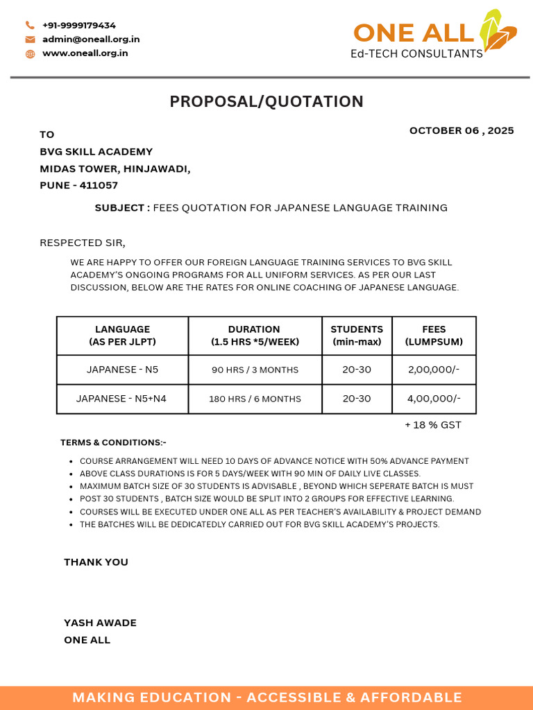 BVG Quotation | PDF