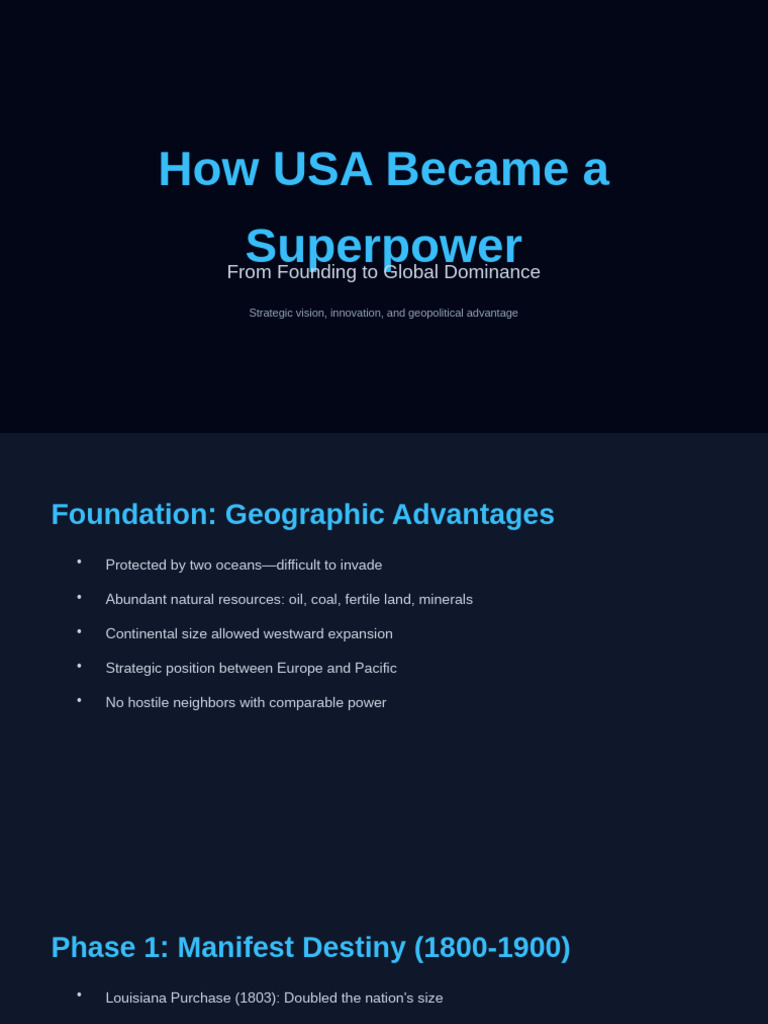 USA's Journey to Superpower Status | PDF | The United States | Europe