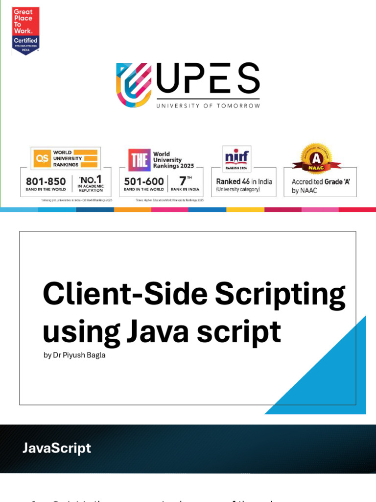 Unit 04 - (Part-01) Client-Side Scripting Using Java Script | PDF | Data Type | Scope (Computer ...