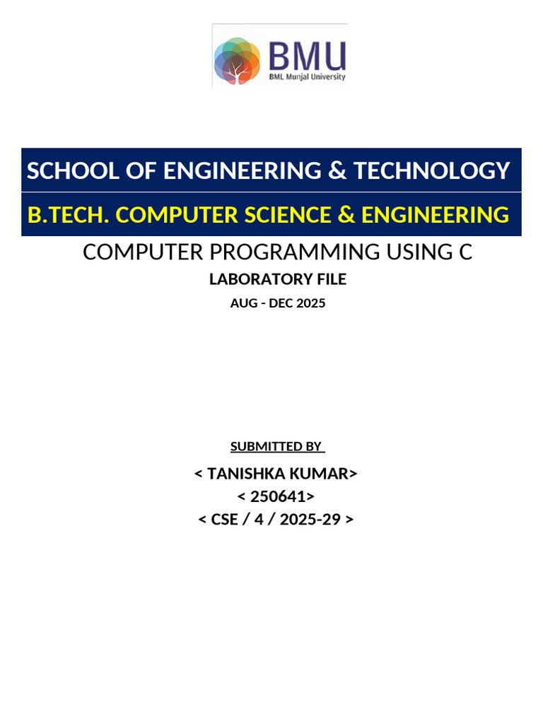 C Programming Lab Experiments Guide | PDF