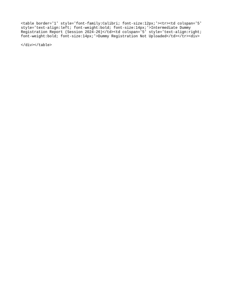 Dummy Registration Report | PDF