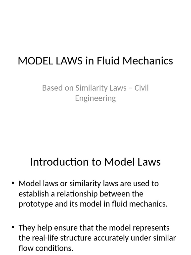 Model Laws Fluid Mechanics | PDF