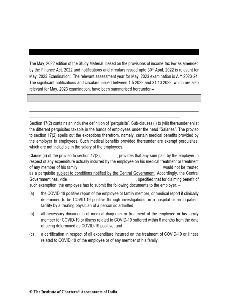 Statutory Update - Income Tax Law (May 2023) | PDF | Employee Benefits ...