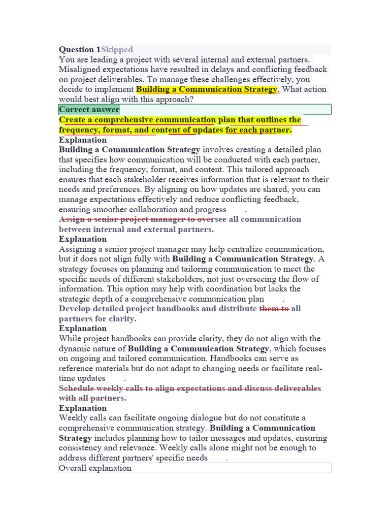 Practice Test 2 PMI-CP™ COMM Construction Project Communications Mock 2 ...