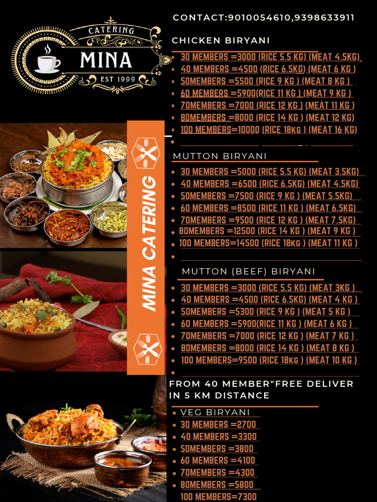 mina cafe menu new 1 | PDF | Food And Drink Preparation | Meat