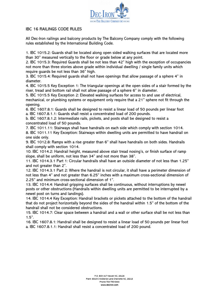 Ibc 16 Railings Code Rules | PDF | Stairs