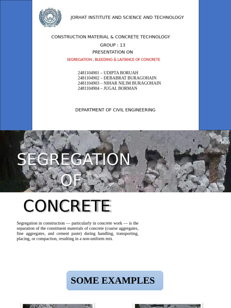 Concrete Segregation, Bleeding & Laitance | PDF | Concrete ...