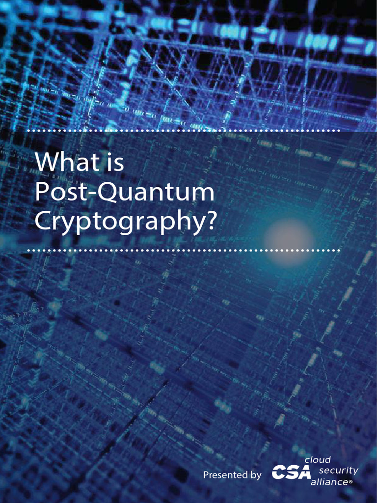 What Is Post Quantum Cryptography Pdf Public Key Cryptography