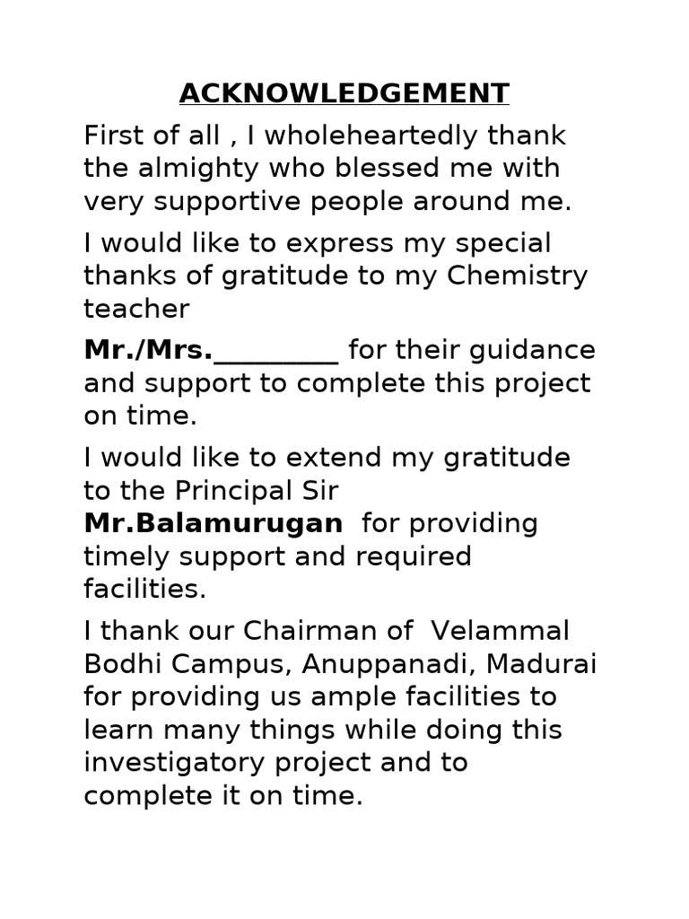 Chemistry Acknowledgement -1 | PDF