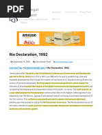 1992 Rio Declaration Overview | PDF | Sustainability | Sustainable ...