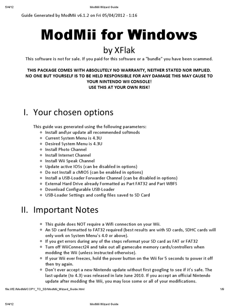 ModMii Wizard Guide | PDF | Wii | Secure Digital