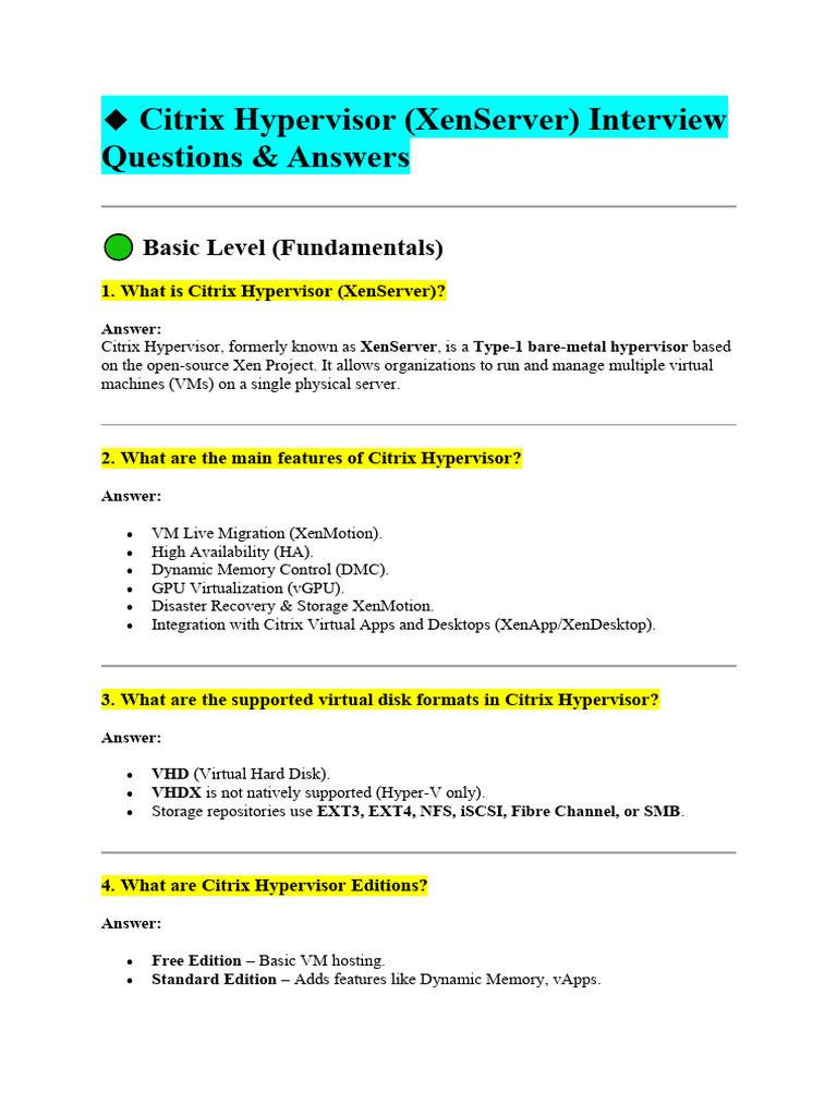 ? Citrix Hypervisor (XenServer) , | PDF | Virtualization | Virtual Machine
