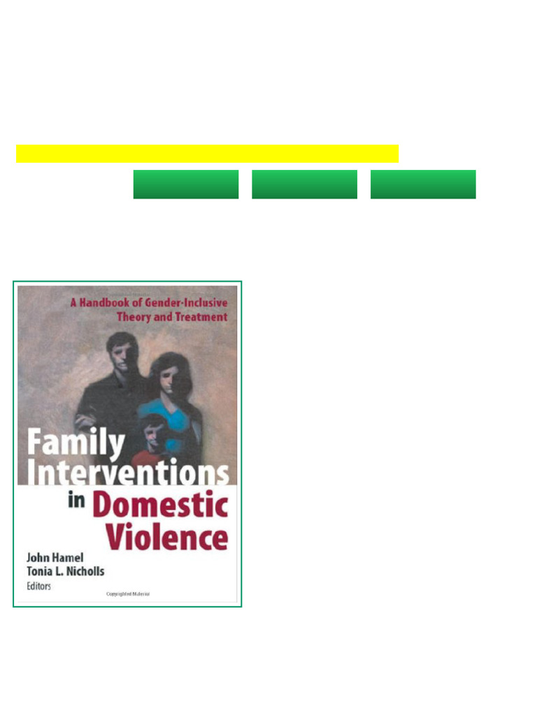 Family Interventions in Domestic Violence 1st Edition John Hamel | PDF ...