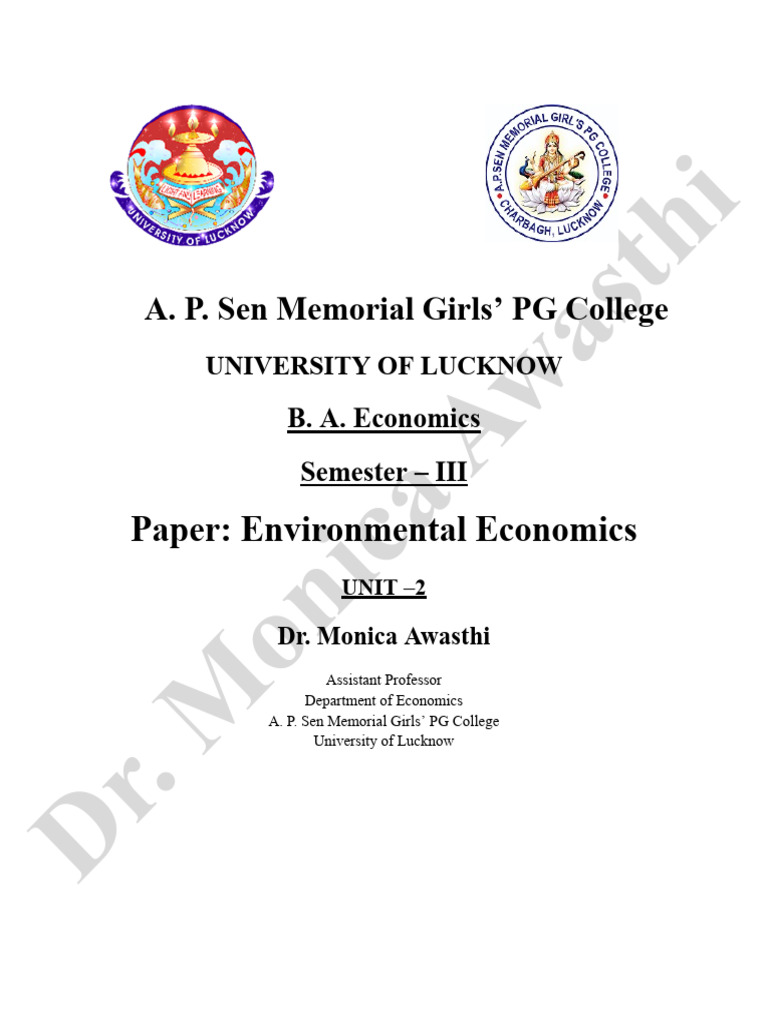EE Unit II - Cost of Pollution | PDF | Externality | Pollution