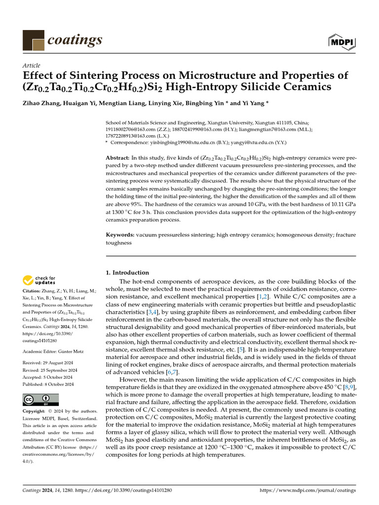 Effect of Sintering Process On Microstructure and | PDF | Sintering ...