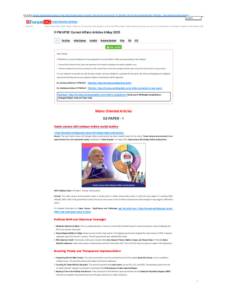 6 May 2025 - ForumIAS | PDF | Reserve Bank Of India | Artificial ...