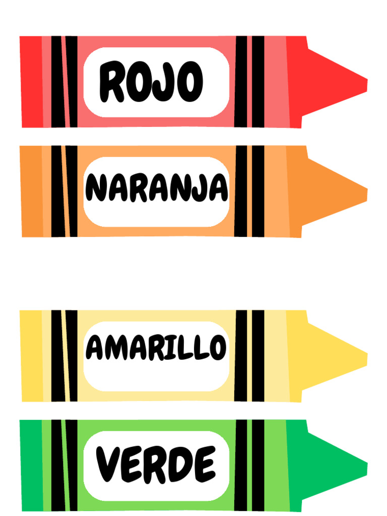 Crayon Color Flashcards in Colorful Illustrative Style | PDF