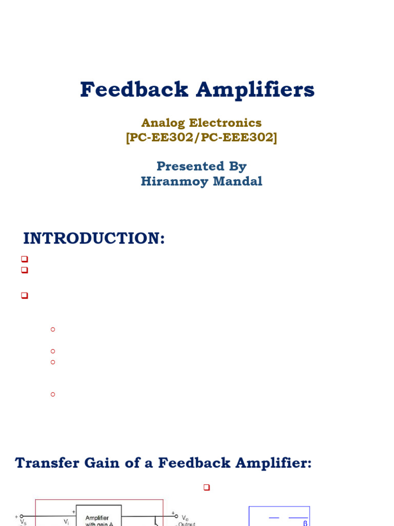 Lecture Feedback Amplifier | PDF | Amplifier | Feedback