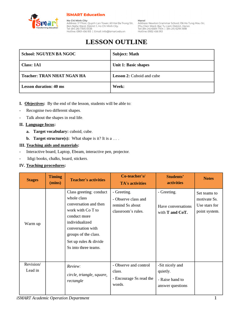 Math Lesson on Cuboids and Cubes | PDF | Learning | Linguistics