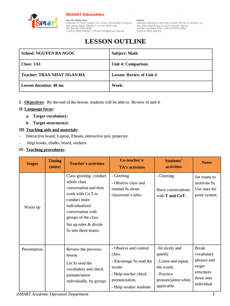 Grade 1 - Week 12 - M1U4R Review of Unit 4 | PDF | Cognition | Applied ...