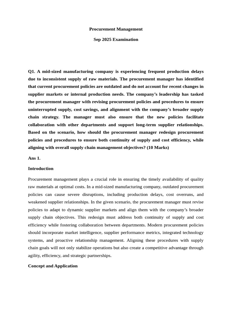 Procurement Management | PDF | Supply Chain | Procurement