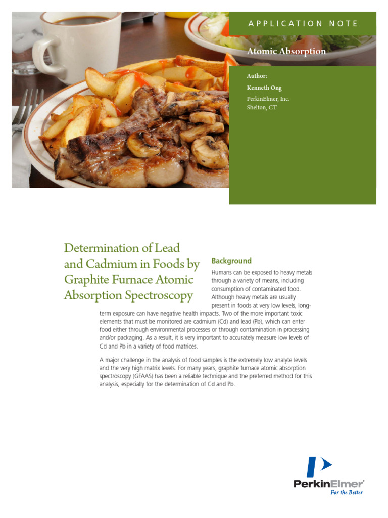 GFAAS Analysis of Lead and Cadmium in Food | PDF | Detection Limit ...