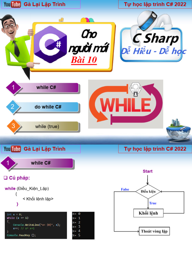10.Lập Trình C# Cơ Bản - While C# & Do While C# - While True C# | PDF