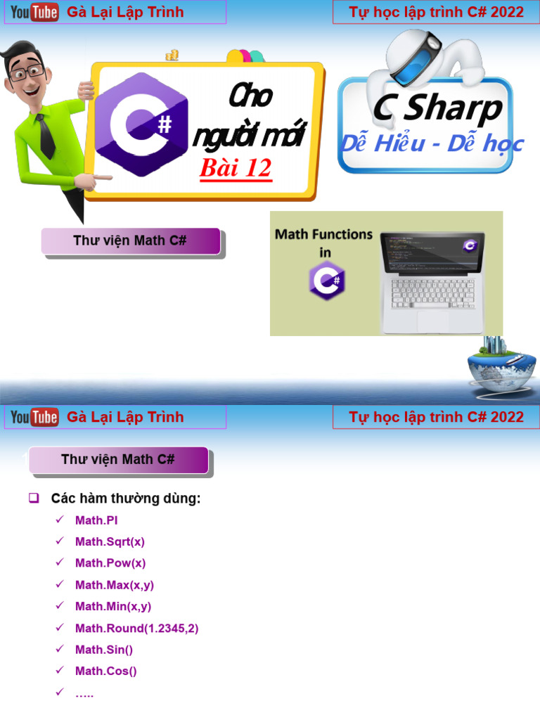 12.Lập Trình C# Cơ Bản - Thư Viện Math C# - Các Hàm Toán Học Thường ...