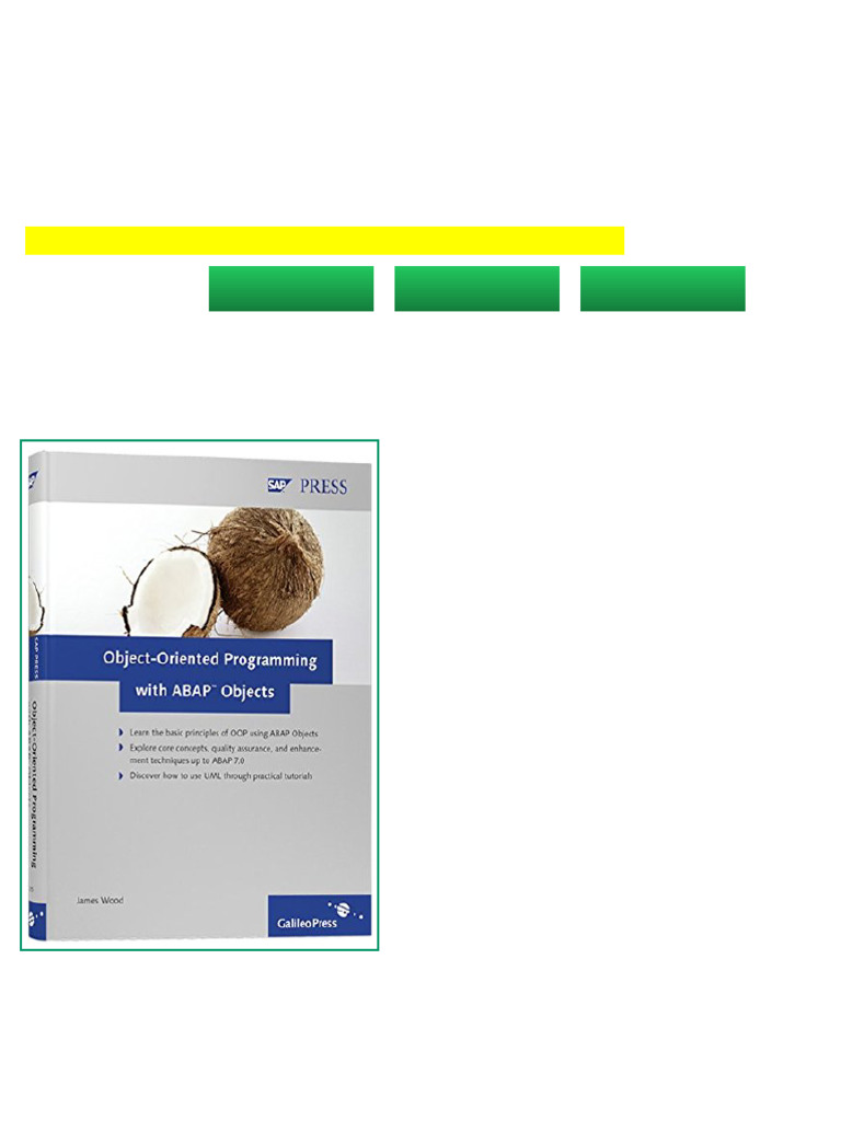 Object oriented programming with ABAP Objects 1st Edition James Wood ...