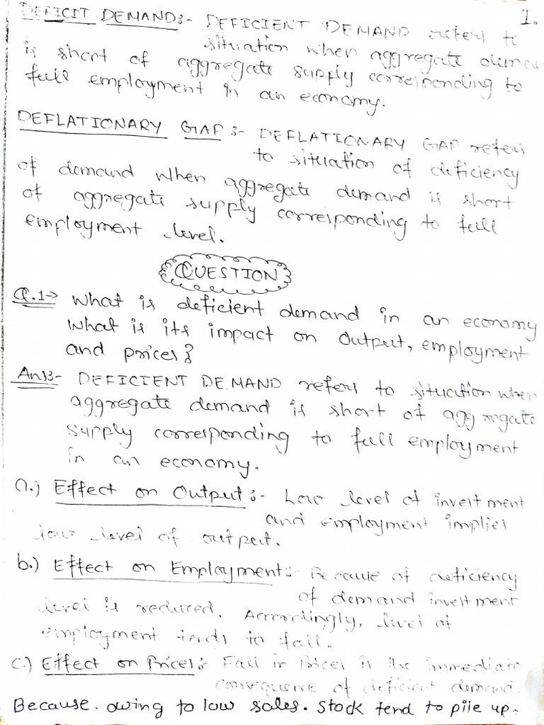 Understanding Deficient Demand Dynamics | PDF