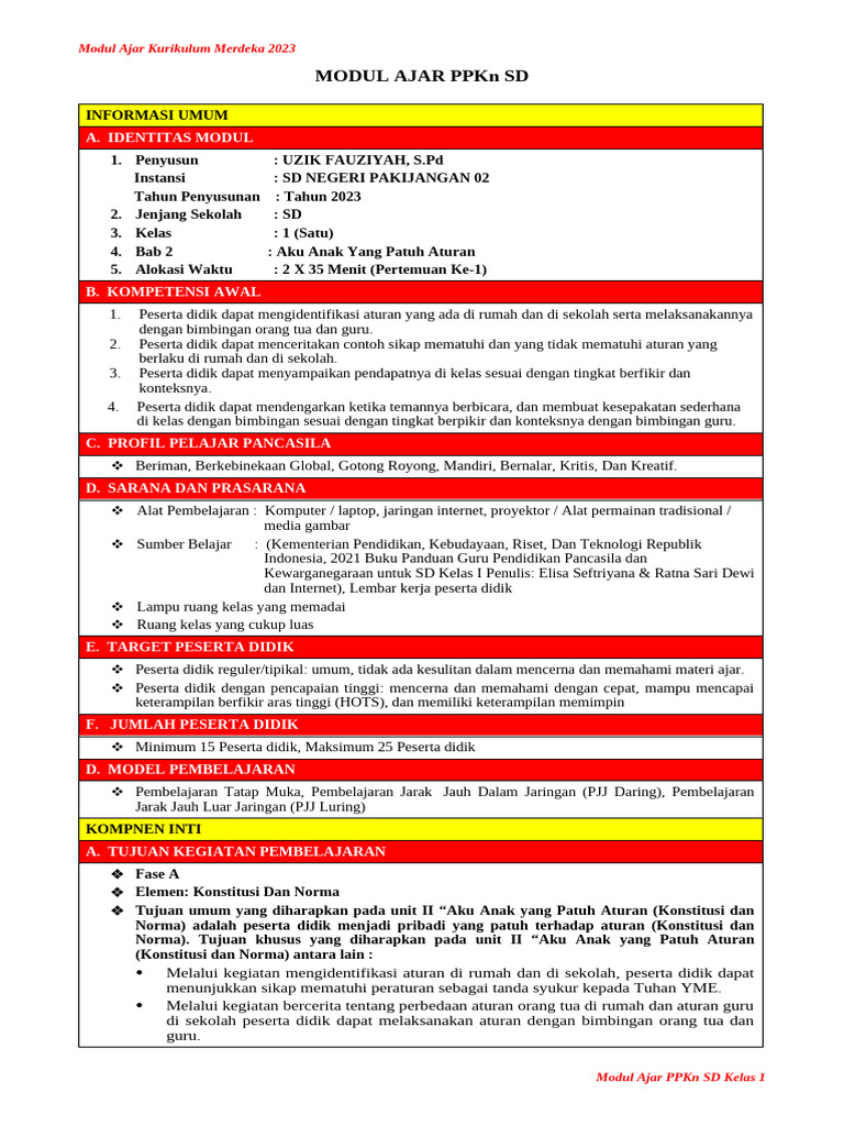 BAB 2 PPKn Kls | PDF