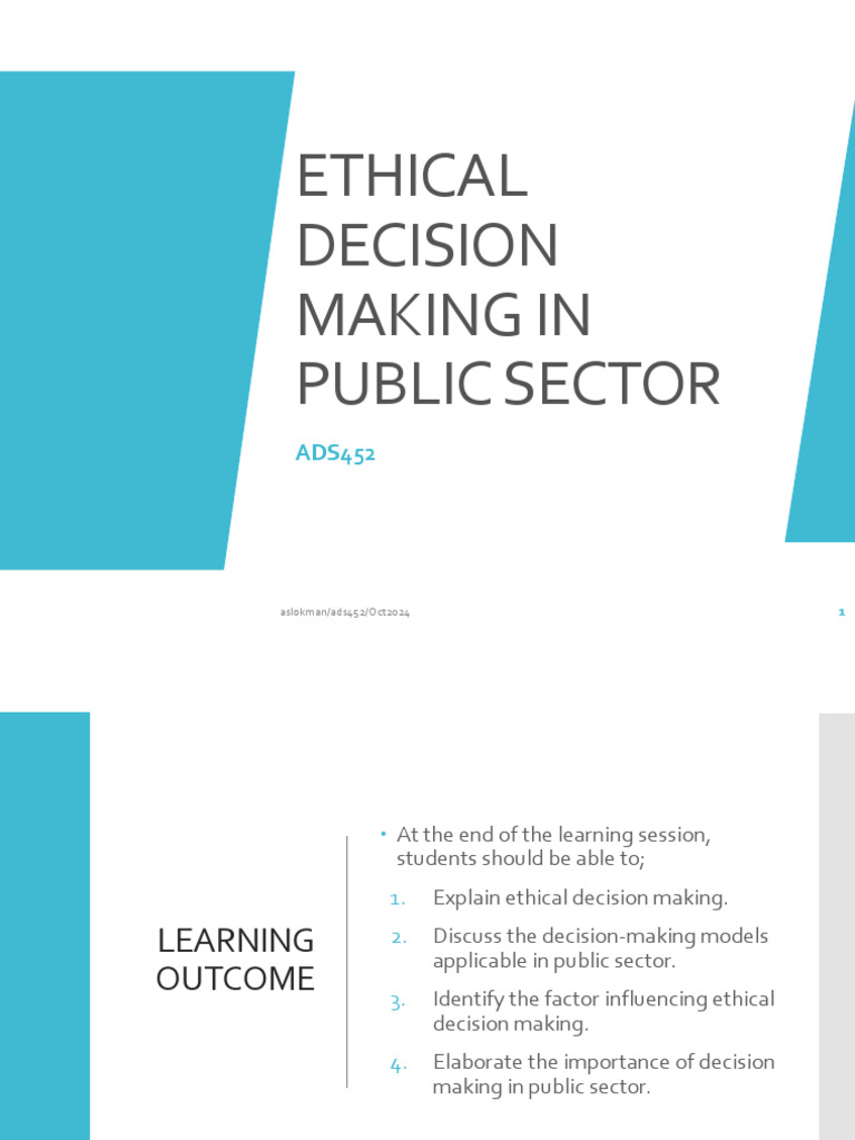 Ethical Decision Making in Public Sector | PDF | Justice | Crime & Violence
