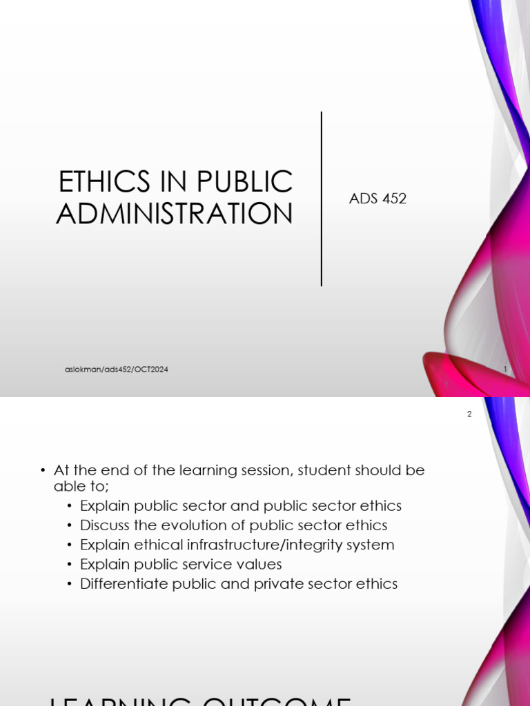 Public Administration Ethics Overview | PDF | Value (Ethics) | Corruption