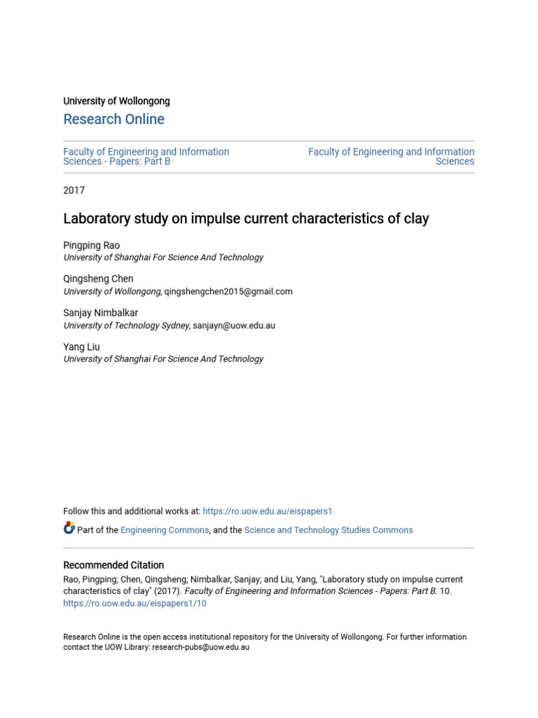 Laboratory Study On Impulse Current Characteristics of Clay 16v5ctnn4f ...