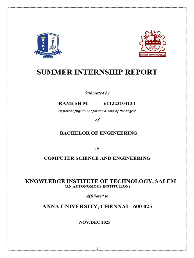 Summer Internship Report: Java & SQL Skills | PDF | Computer ...