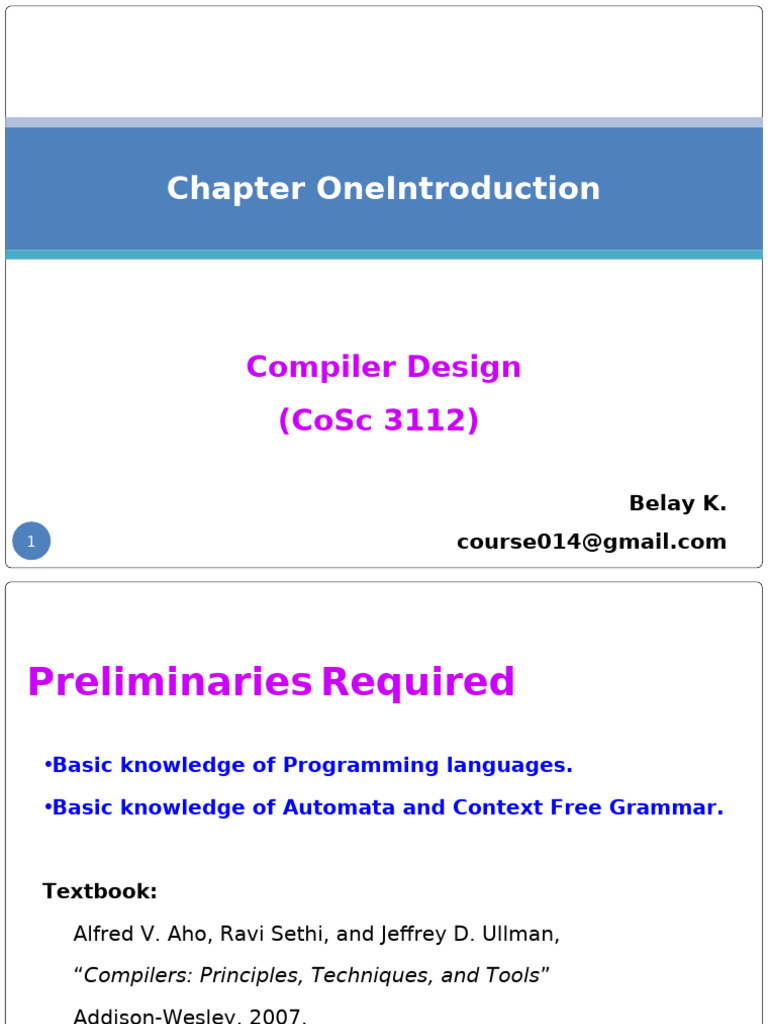 Chapter 1 Introduction (Compiler) | PDF | Compiler | Parsing