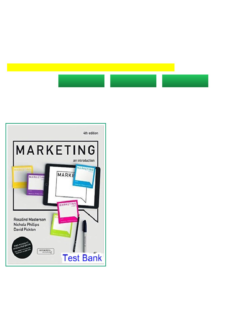 Marketing An Introduction 4th Edition Masterson Test Bank available ...