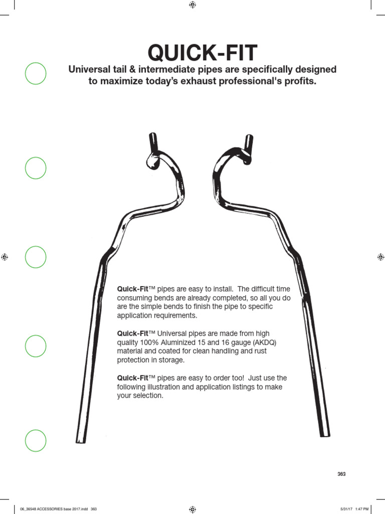 Quick-Fit Universal Pipes | PDF | Dodge | Pickup Truck