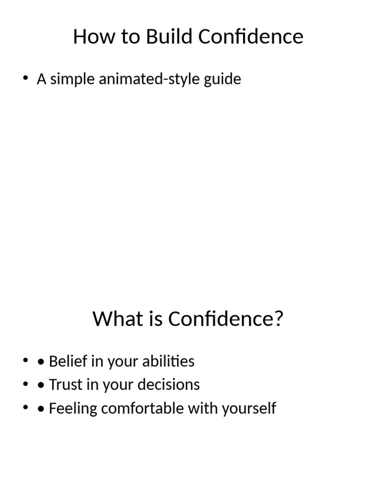 How To Build Confidence Animated | PDF