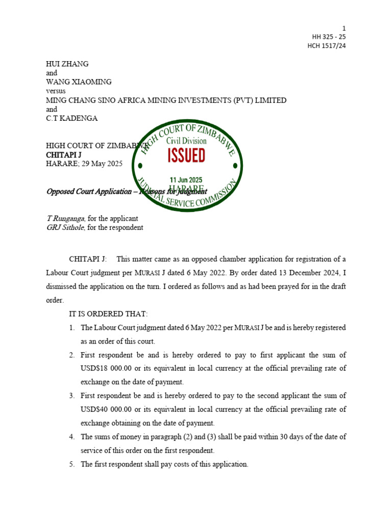 Court Ruling on Labour Dispute Registration | PDF | Judgment (Law ...