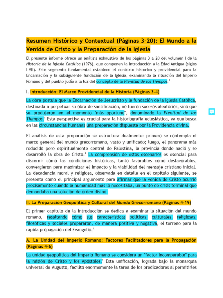 Histórico y Contextual - El Mundo A La Venida de Cristo y La ...