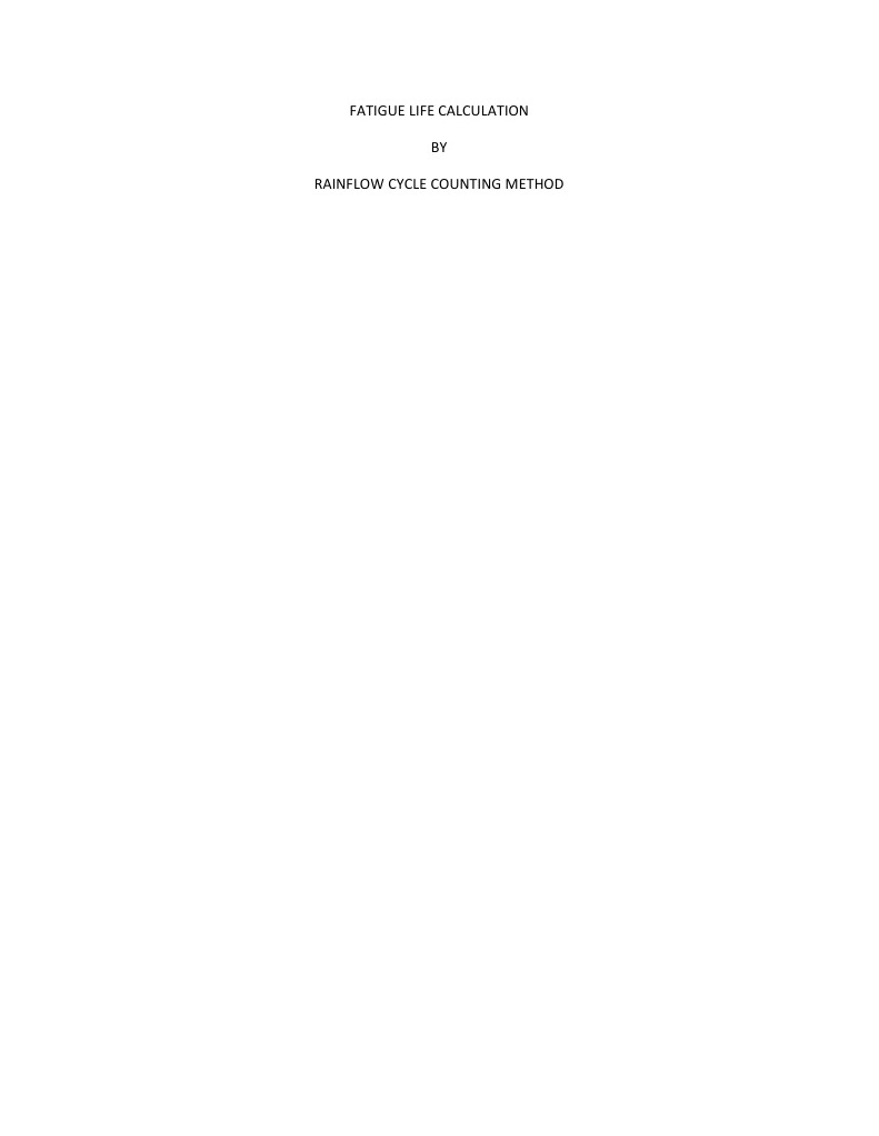 Fatigue Life Calculation | PDF