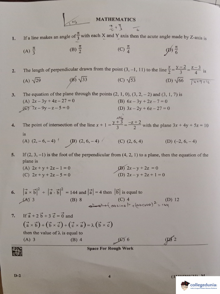 KCET 2023 Mathematics Question Paper D2 | PDF