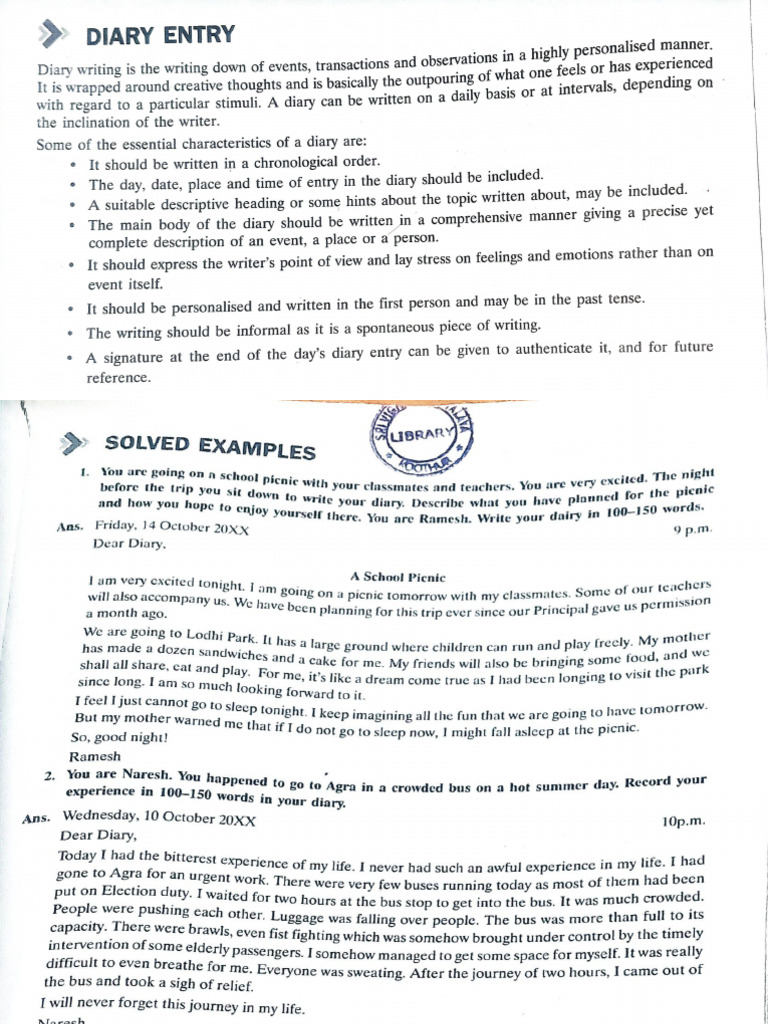 Comp - Diary Entry | PDF
