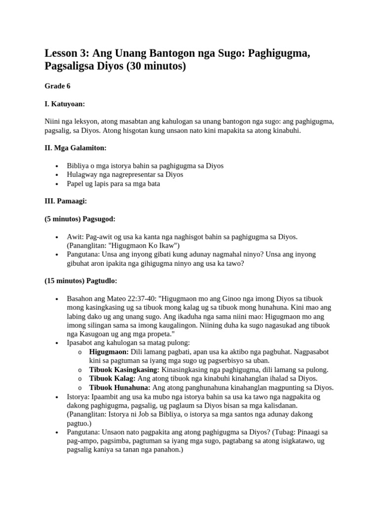 Catholic Catechism Lesson 3 - Grade 5 Level | PDF