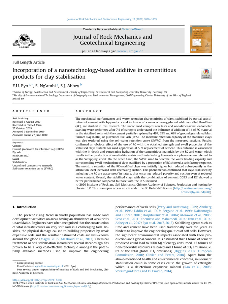 Incorporation of A Nanotechnology-Based Additive in Cementitious | PDF ...